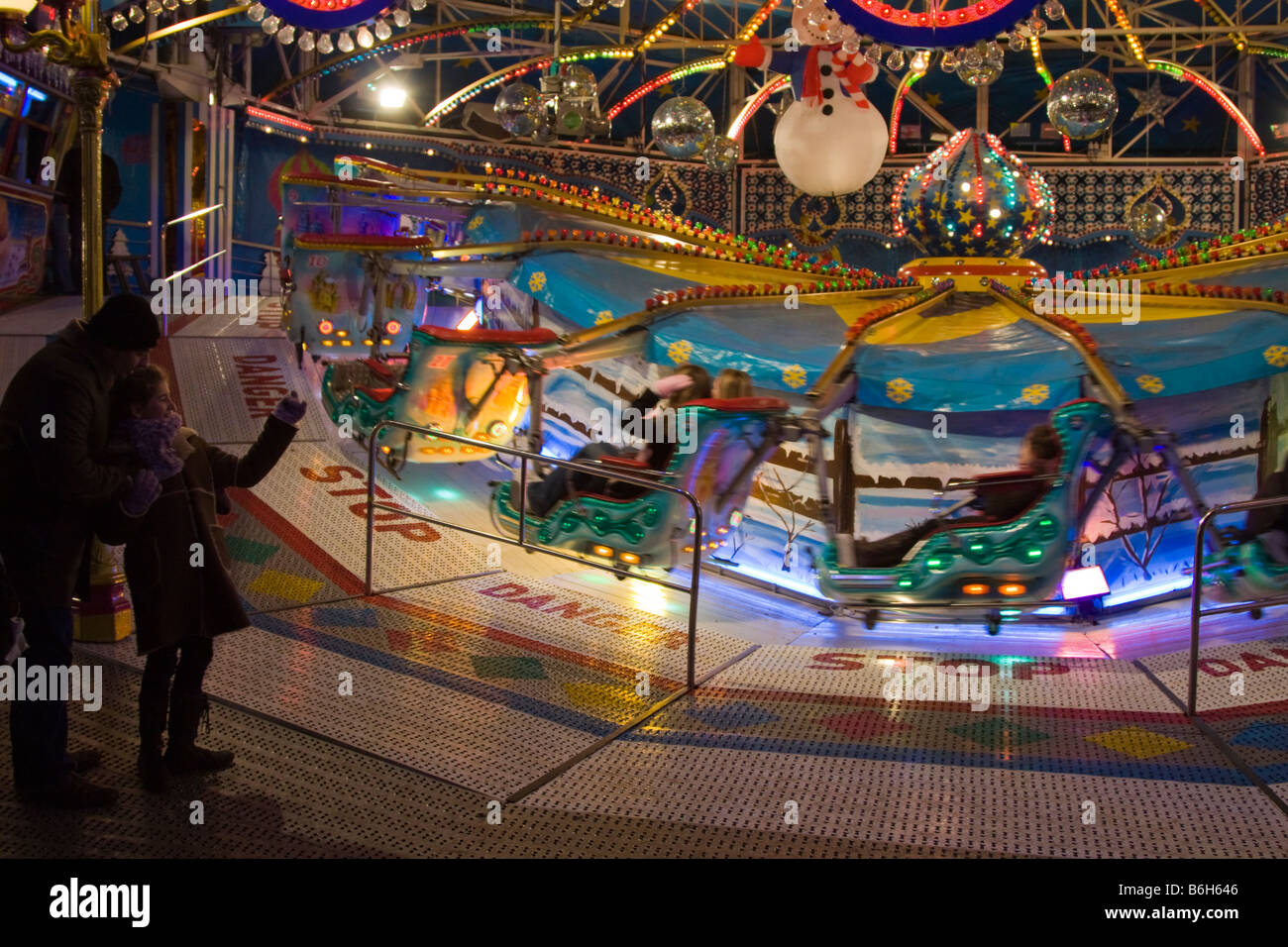 The Waltzer - Winter Wonderland Fair - Hyde Park - London Stock Photo ...
