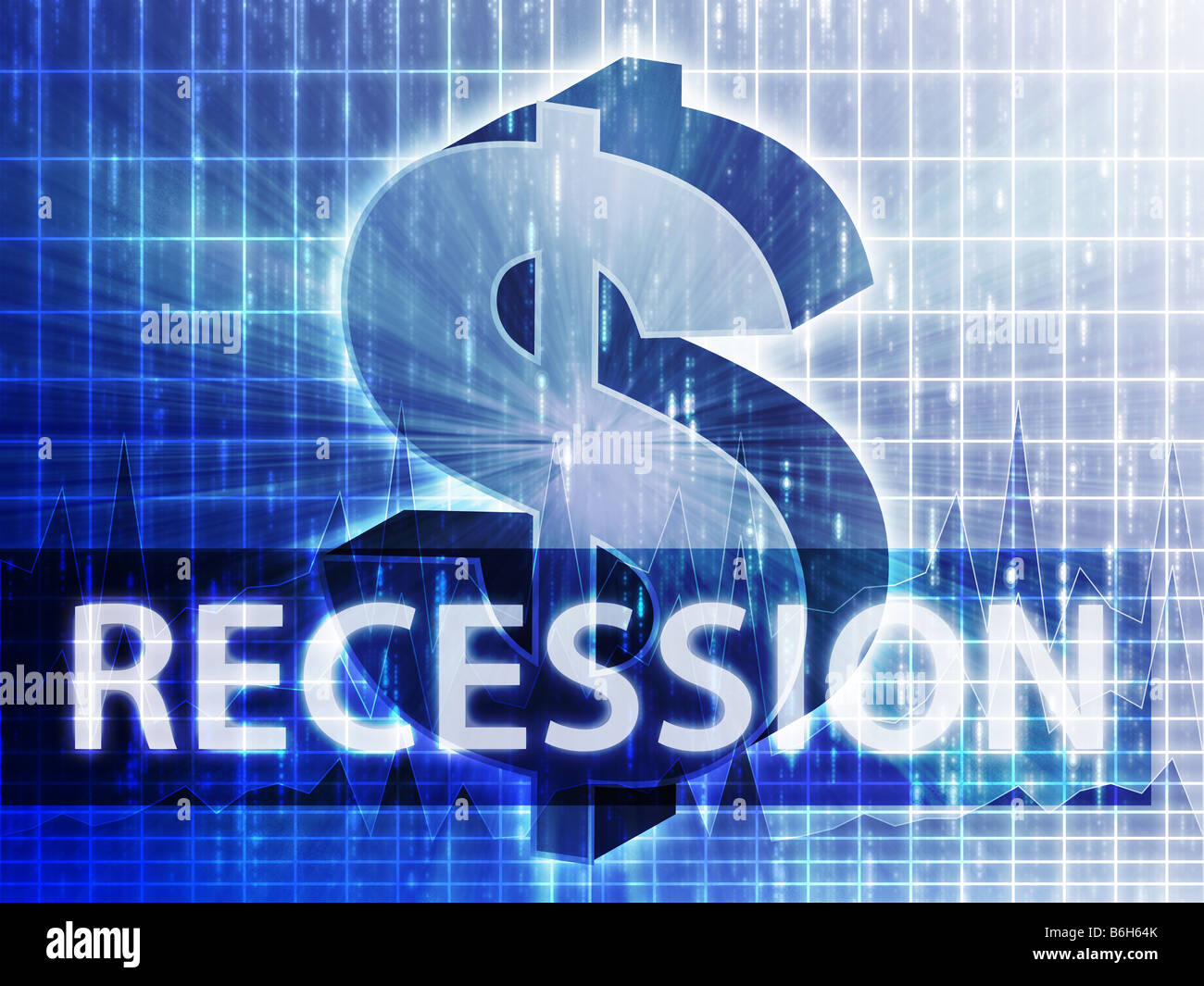 Recession Finance illustration dollar symbol over financial design ...