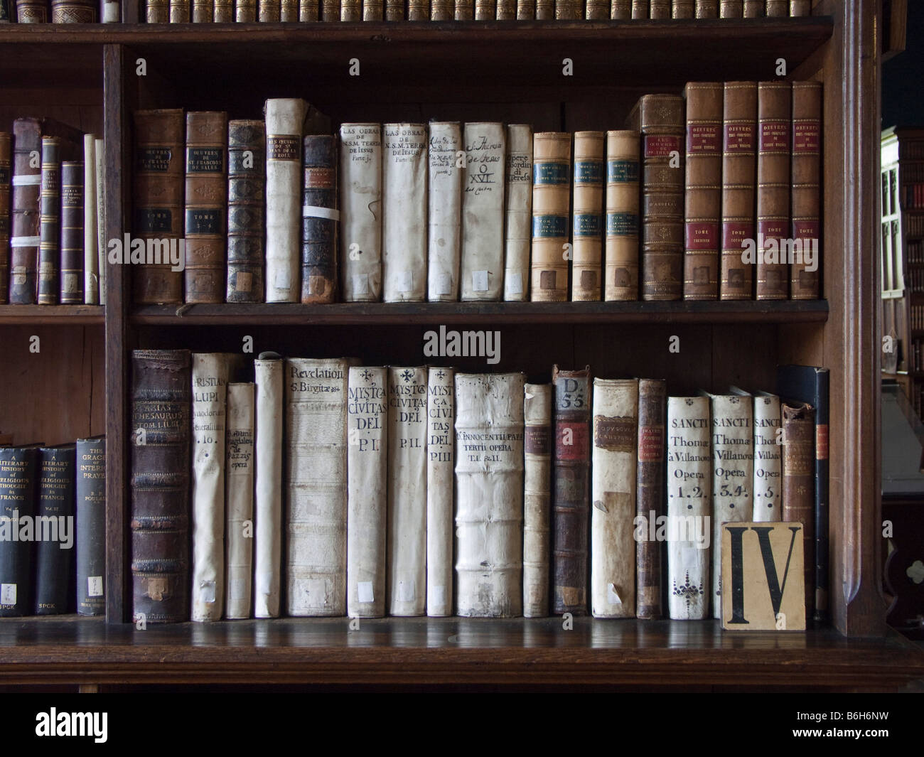 Old religious books in a Catholic library Stock Photo - Alamy