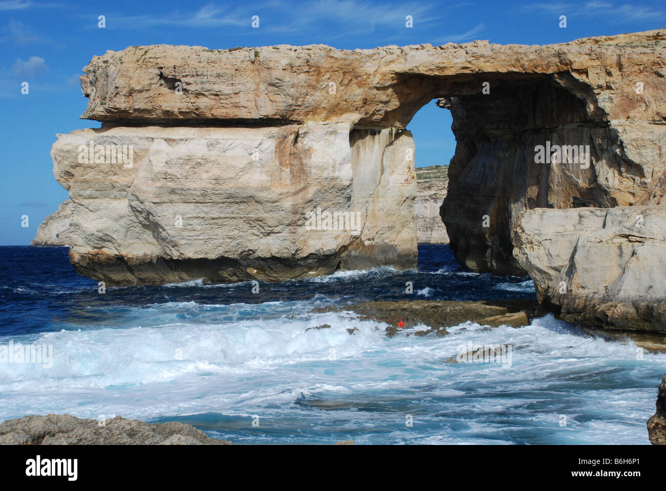 Azure Window rock formation on the Maltese Island of Gozo Stock Photo ...
