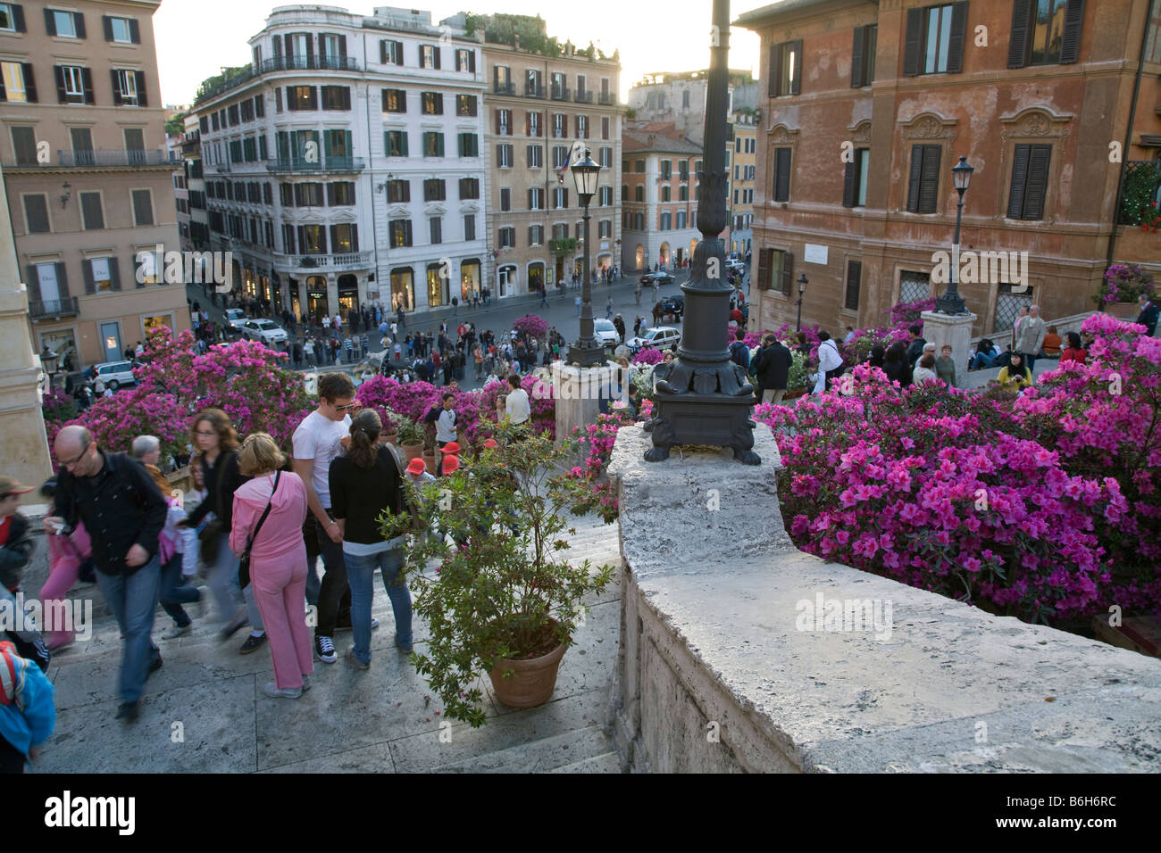 The Spanish Steps climb from the Piazza di Spagna Rome Italy Stock ...