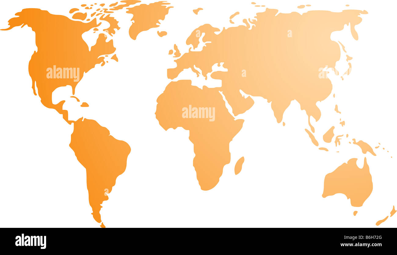 Map of the world illustration simple outline gradient colors Stock ...