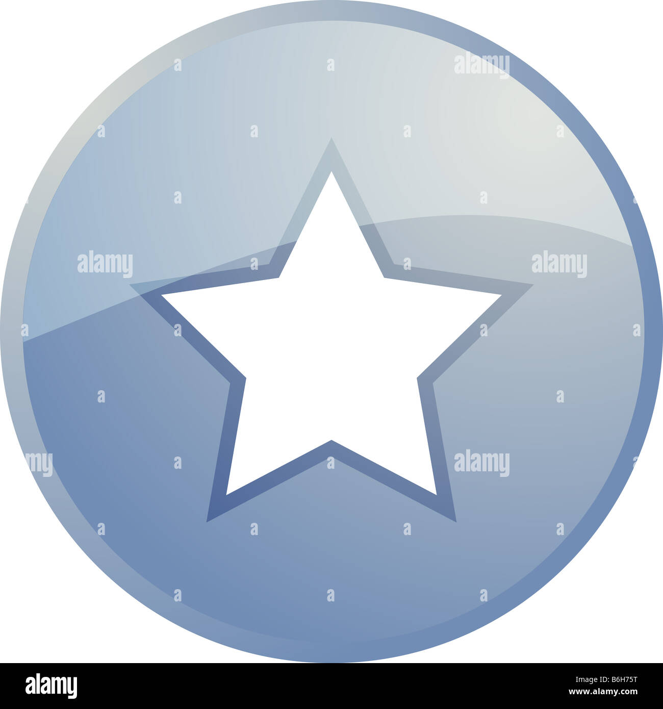 Star navigation icon glossy button round shape Stock Photo - Alamy