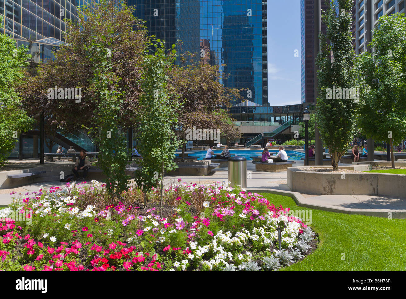 Gardens of office block Calgary Alberta Canada Stock Photo - Alamy