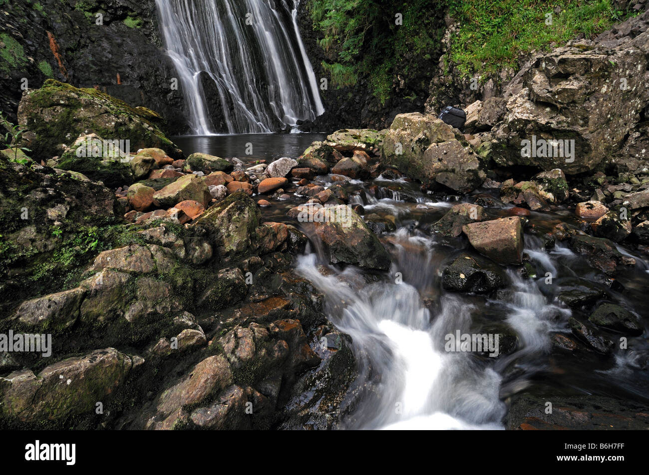 connemara waterfall rapids cascade on a small stream river flowing ...