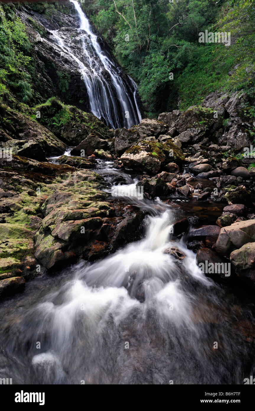 connemara waterfall rapids cascade on a small stream river flowing ...
