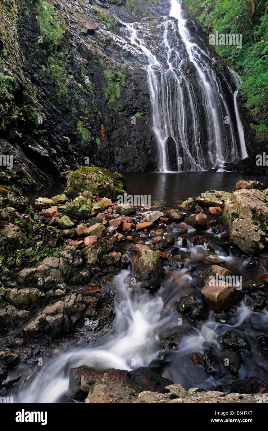 connemara waterfall rapids cascade on a small stream river flowing ...