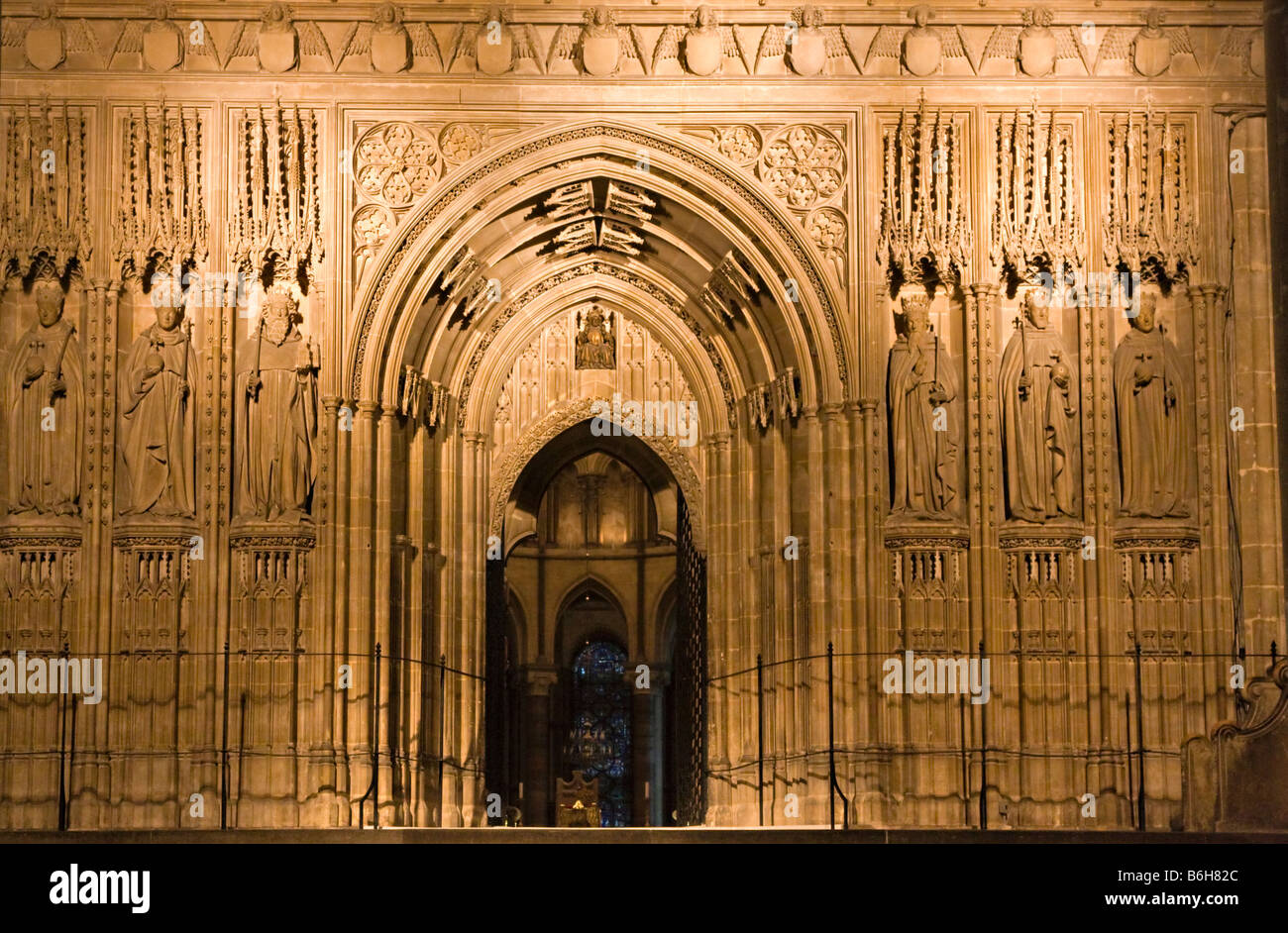 Choir screen, interior of Canterbury Cathedral Stock Photo - Alamy