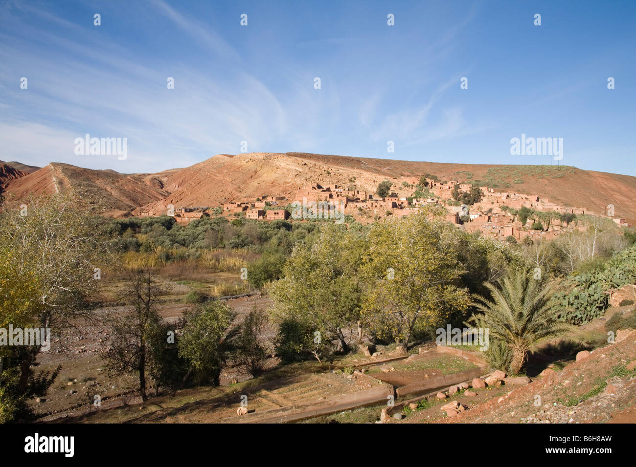 Morocco North Africa December Typical mud huts of a Berber village ...