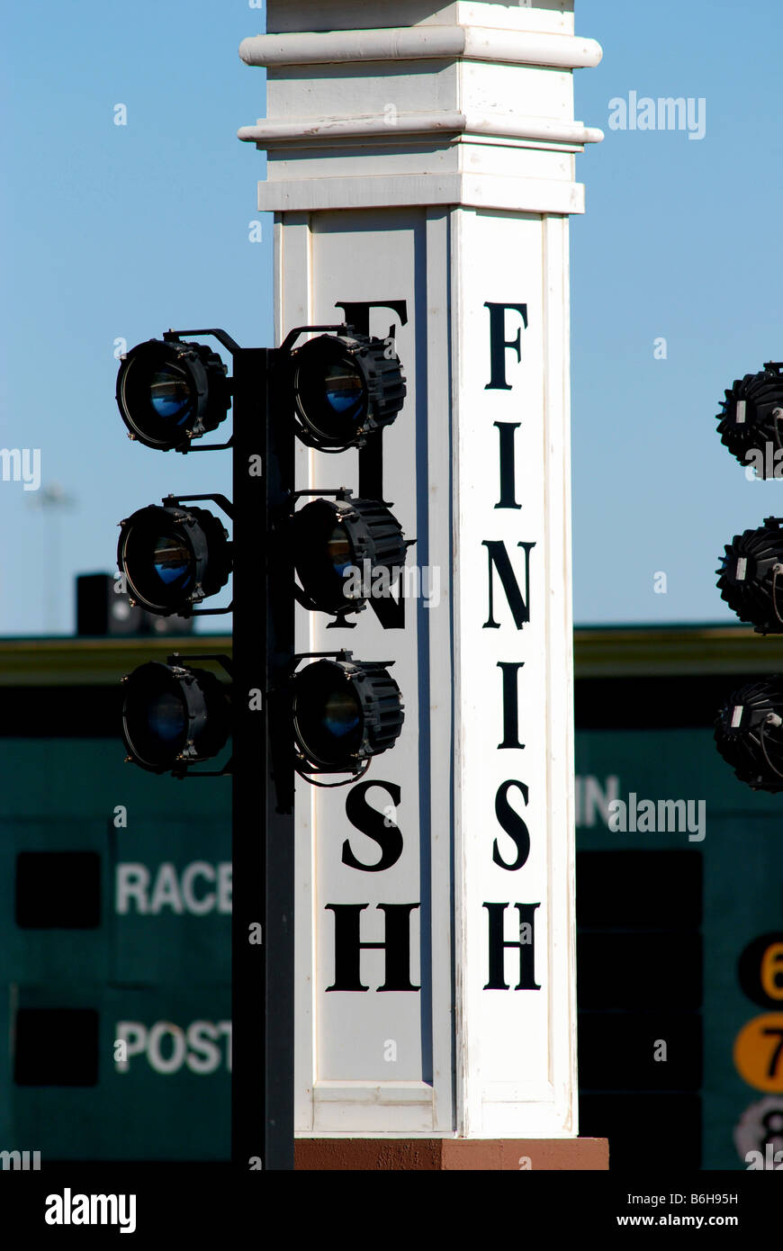 Finish Line at a horse racing track Stock Photo - Alamy