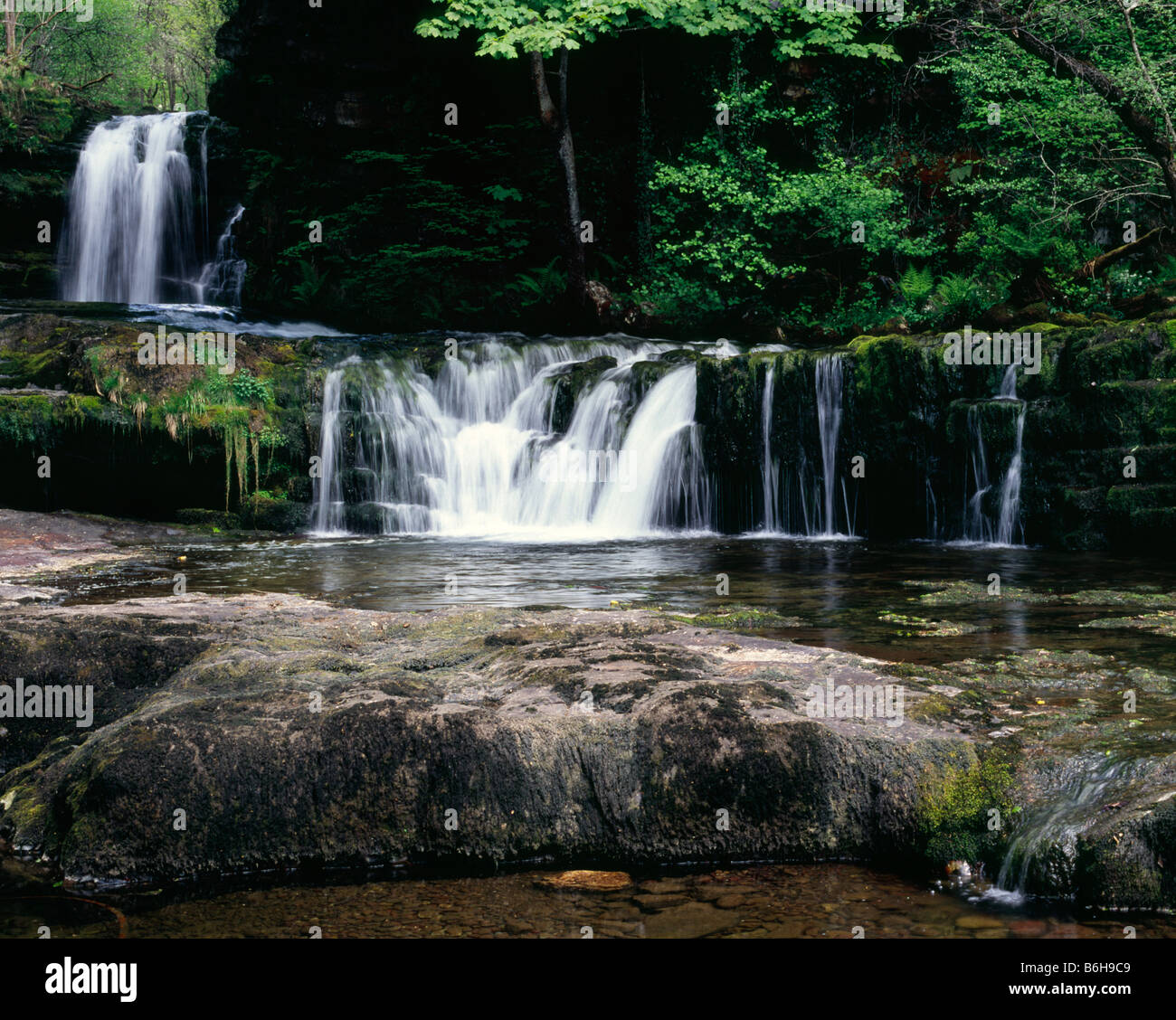 Waterfalls on the Afon Mellte at Pontneddfechan Wales Stock Photo - Alamy