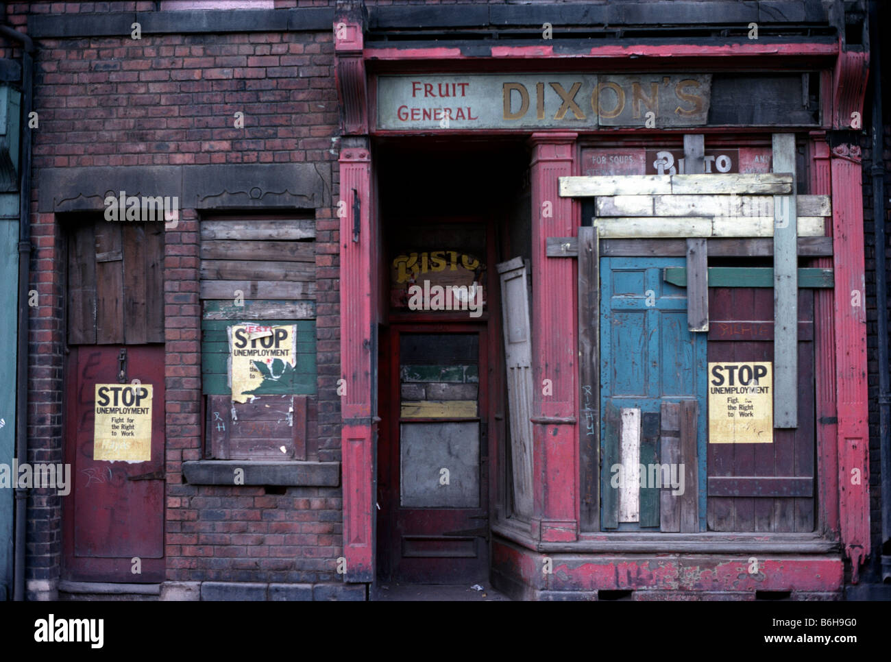 A boarded up shop front in Newcastle upon Tyne, England. (December 1976 ...