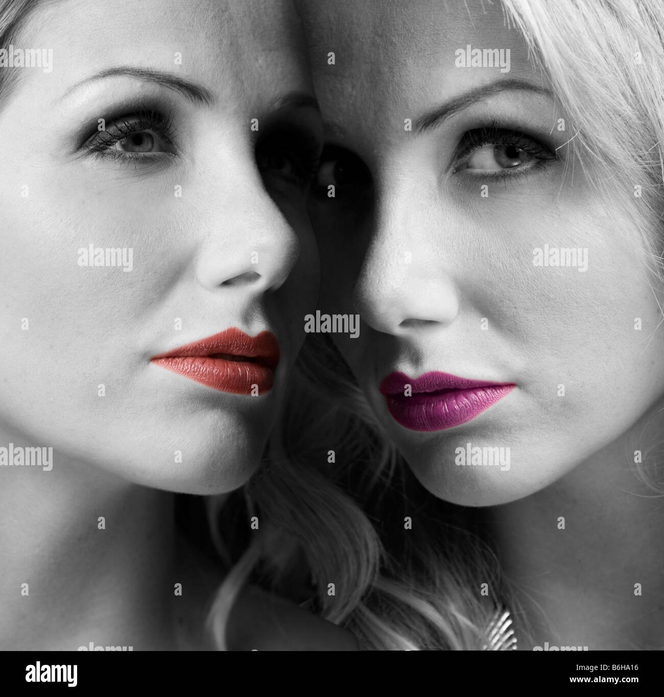 twins with heads together Stock Photo - Alamy