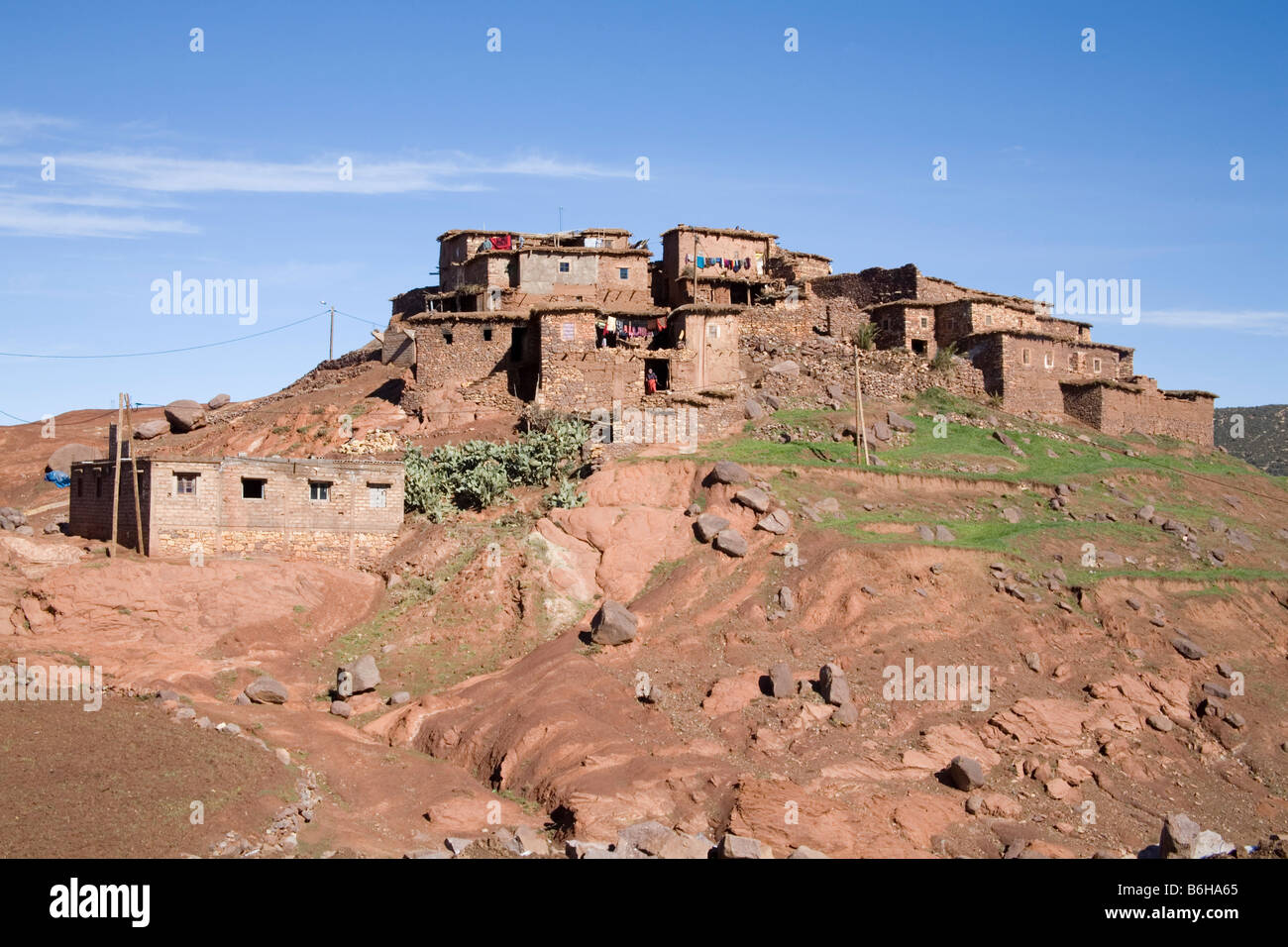 Morocco North Africa December Typical mud hut homes of a Berber farming ...
