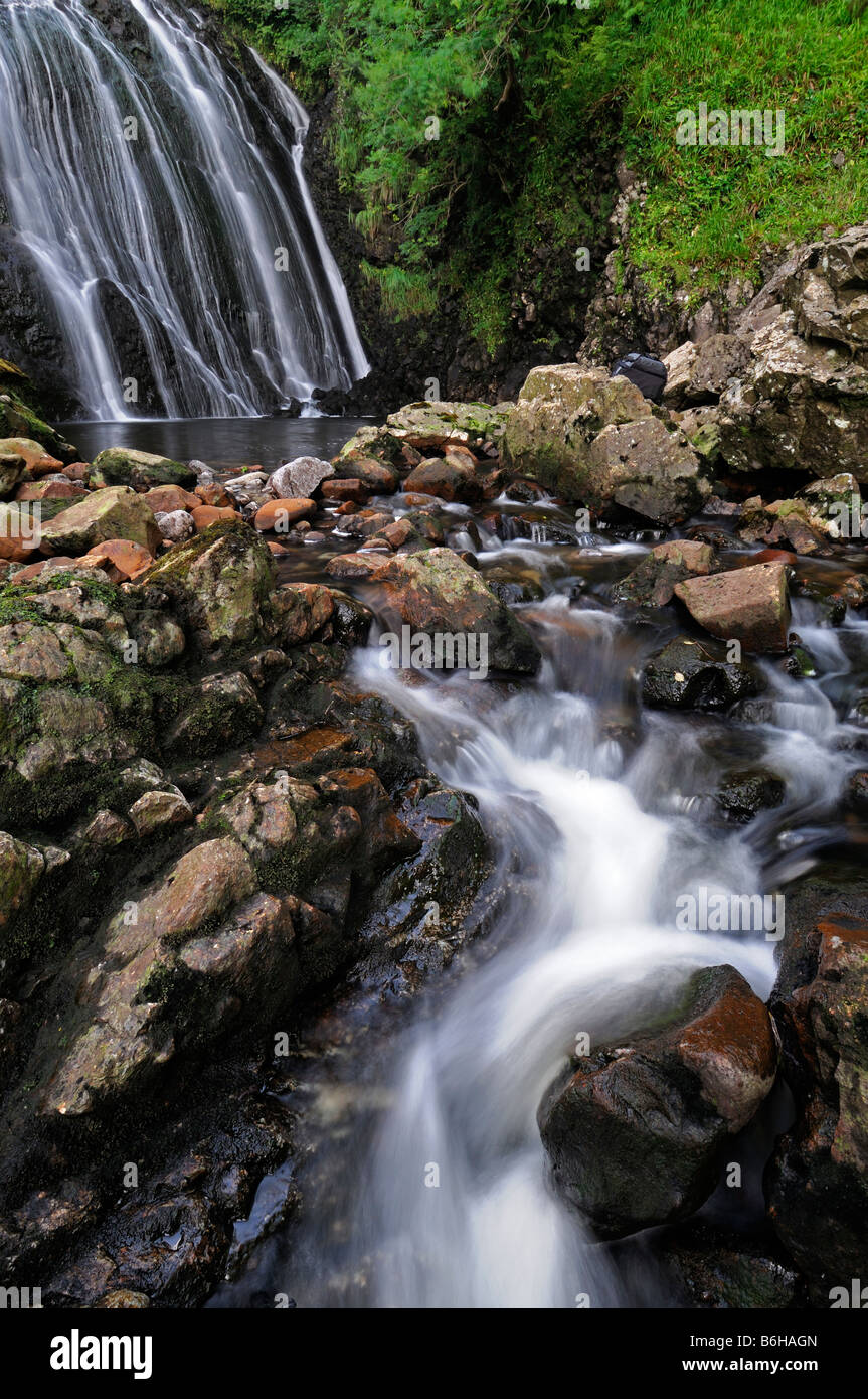 connemara waterfall rapids cascade on a small stream river flowing ...