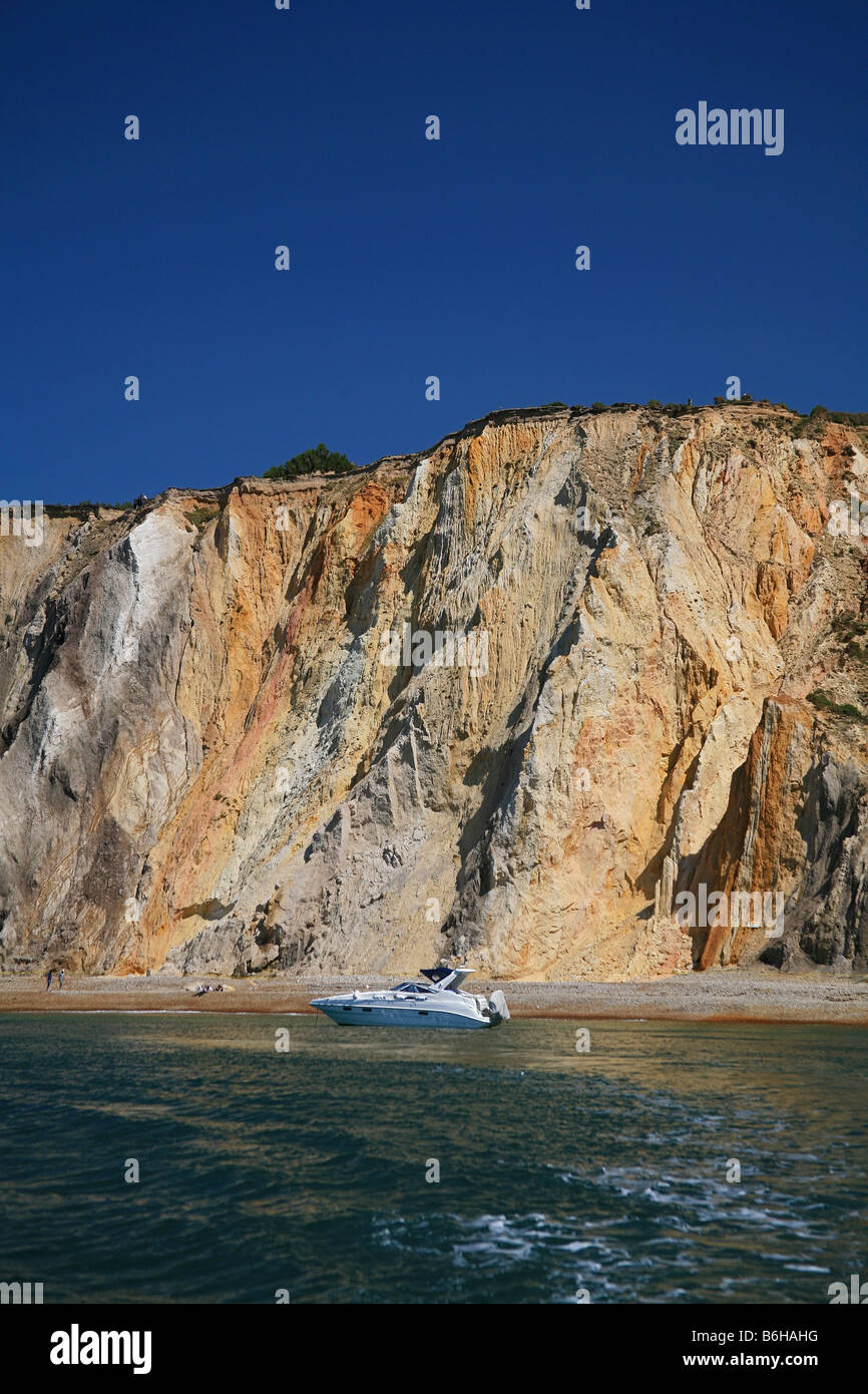 Multi-coloured cliffs at Alum Bay, Isle of Wight, England, UK Stock ...