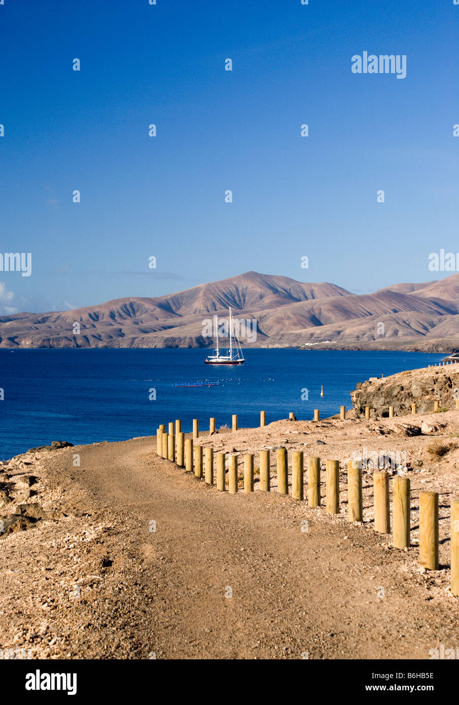 footpath between puerto del carmen and puerto calero with femes ...