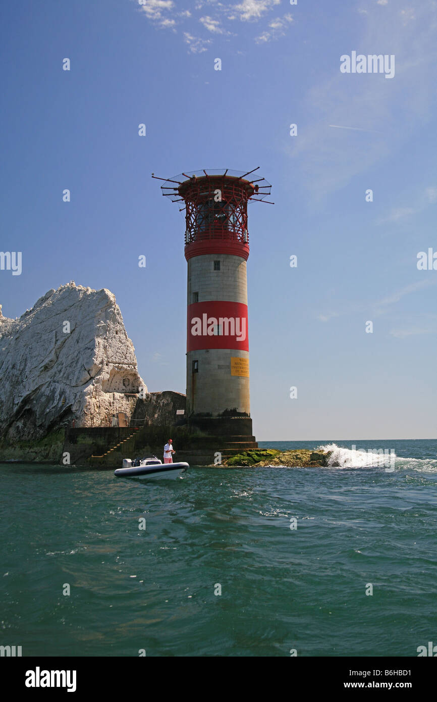 The Needles lighthouse, Isle of Wight, England UK Stock Photo - Alamy