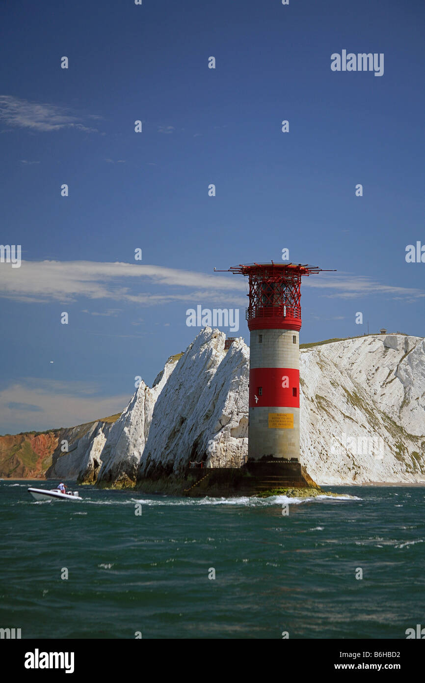 The Needles lighthouse, Isle of Wight, England UK Stock Photo - Alamy