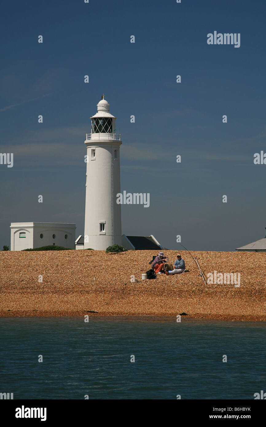 Hurst Point lighthouse at the entrance to The Solent Hampshire England ...
