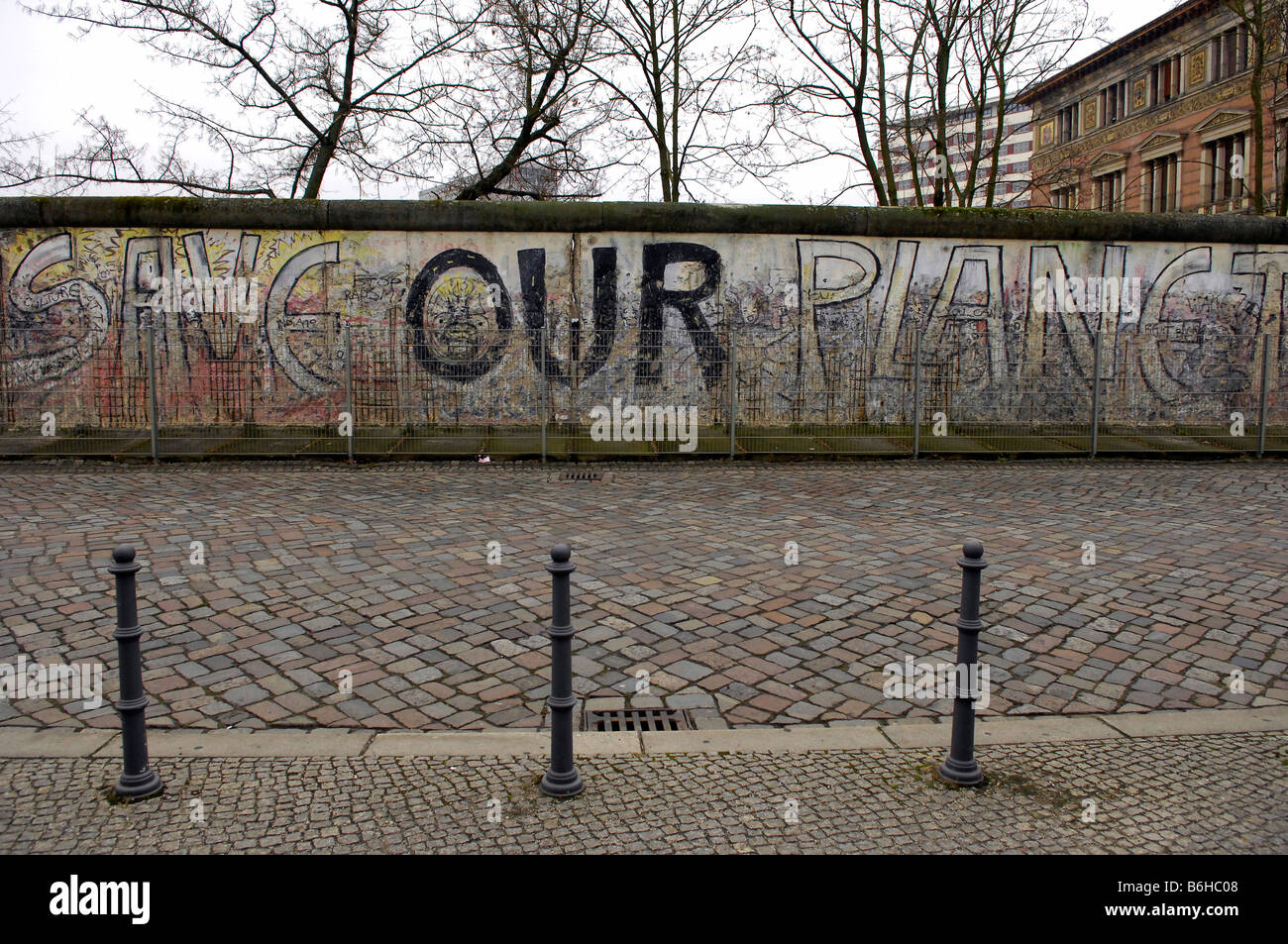save our planet eco graffiti berlin wall niederkirchnerstraße Stock ...