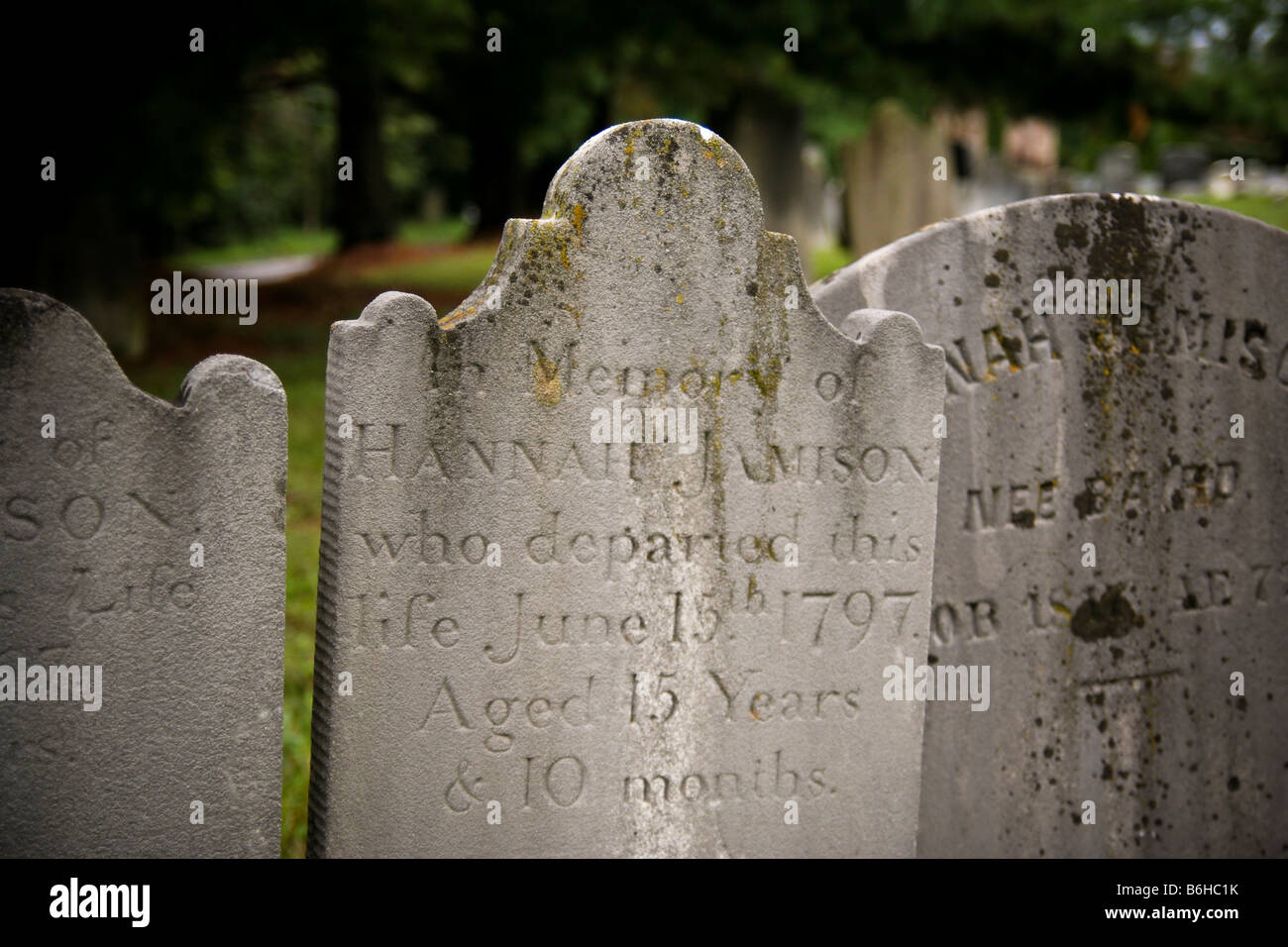 Tombstones colonial era hi-res stock photography and images - Alamy