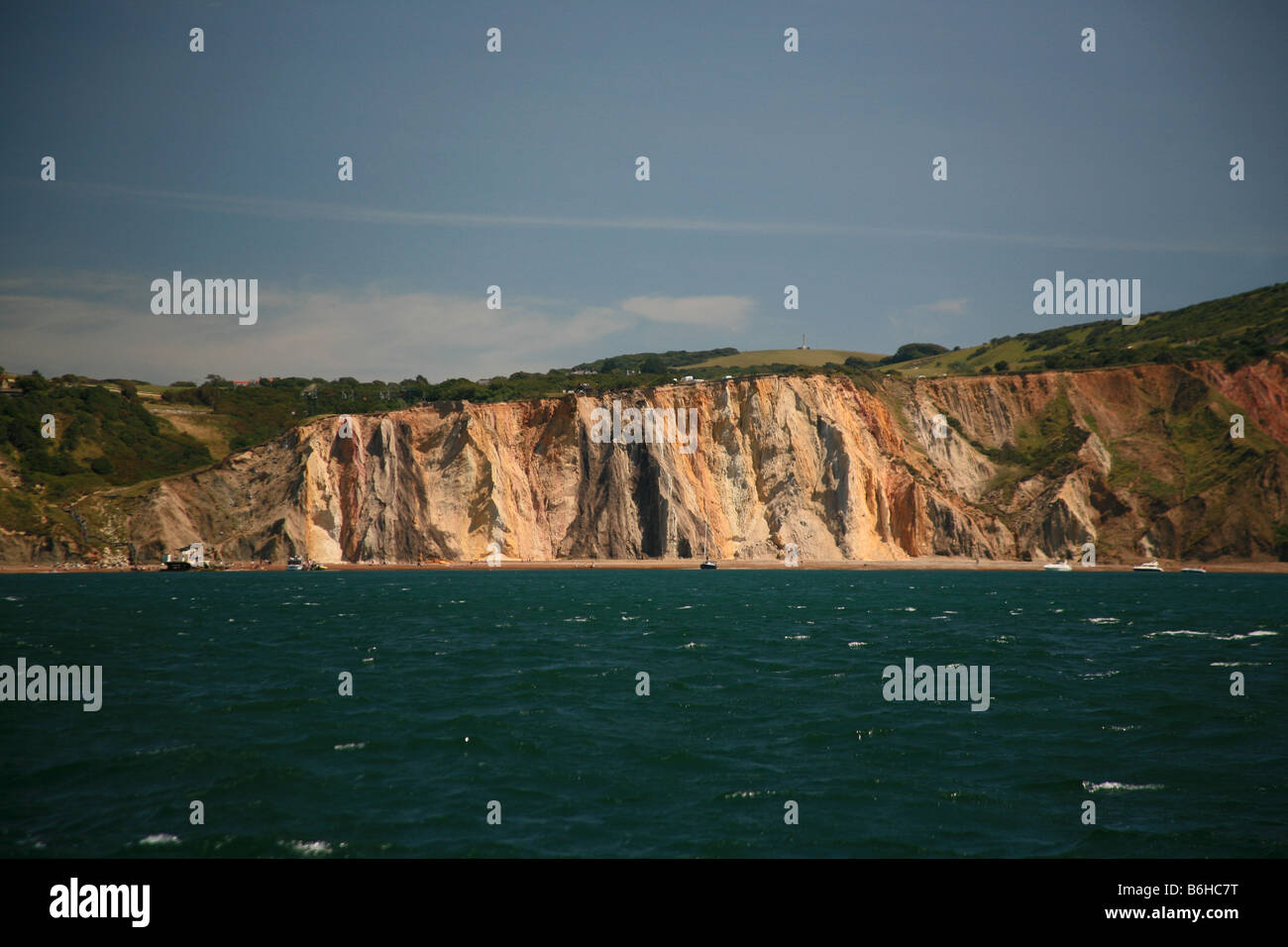 Multi-coloured cliffs at Alum Bay, Isle of Wight, England, UK Stock ...