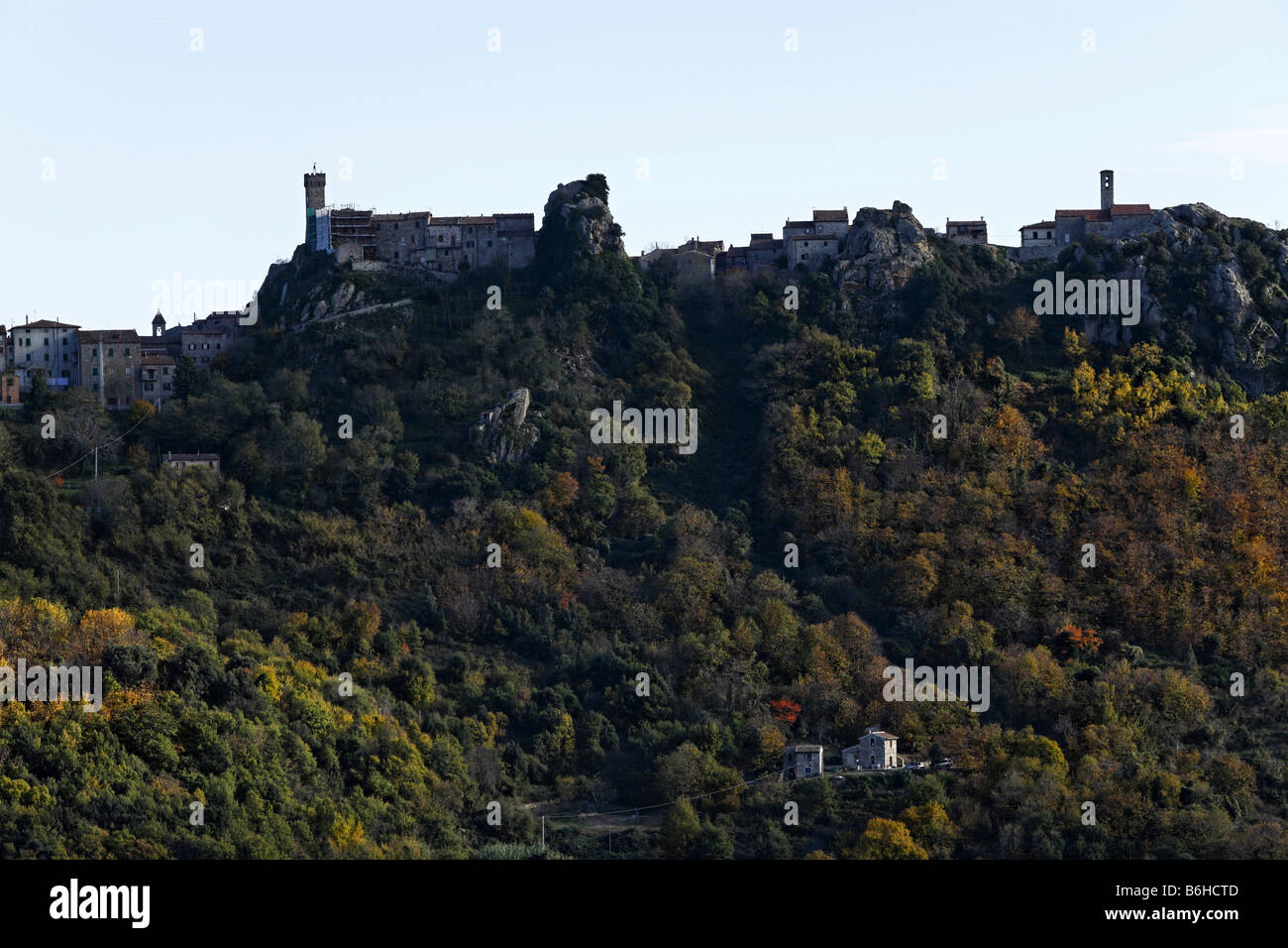 Landscape to the Village of Roccatederighi Tuscany Italy Stock Photo ...