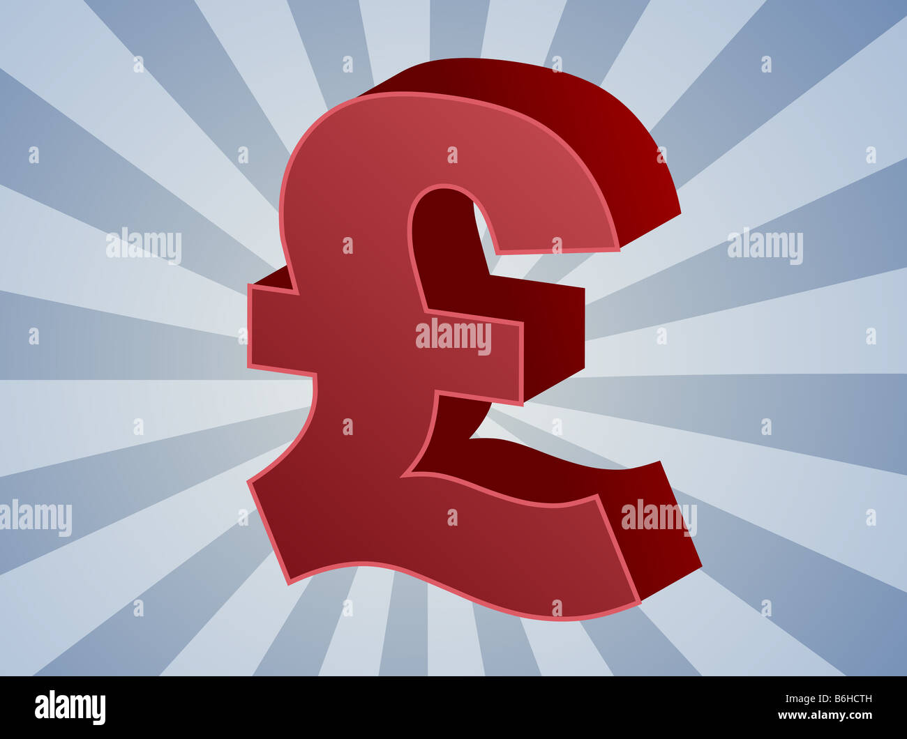 British UK Pounds Currency symbol isometric illustration Stock Photo ...