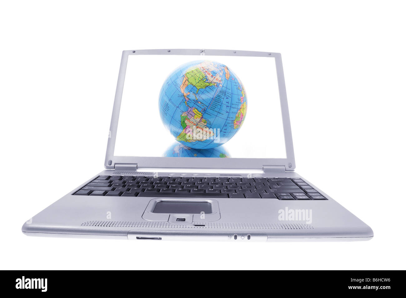 World globe laptop hi-res stock photography and images - Alamy