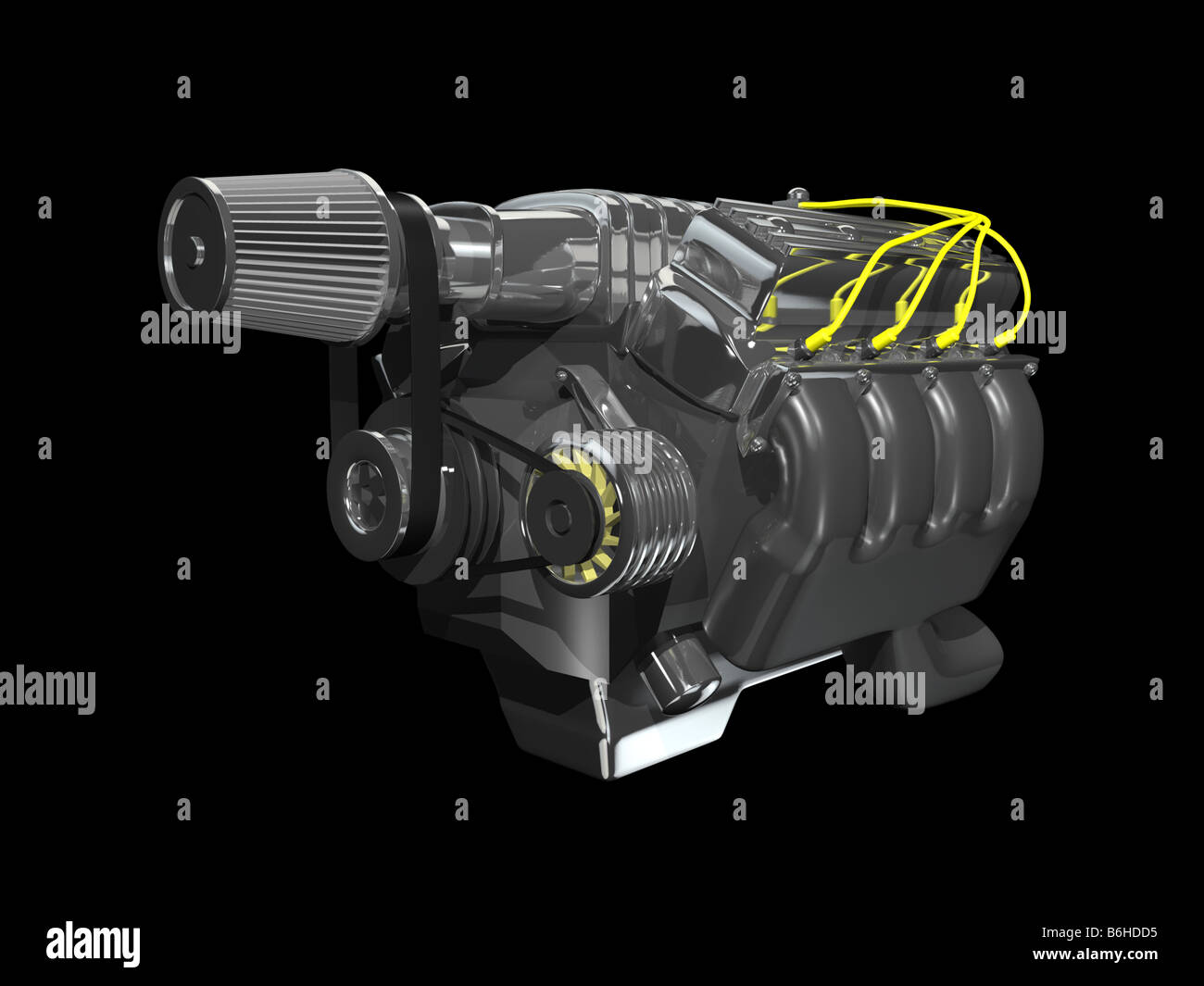 3D Turbo Engine Stock Photo - Alamy
