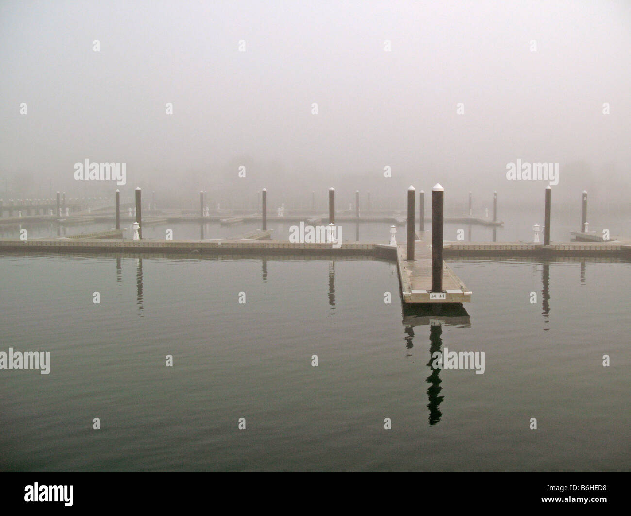 empty fog docks moorings greenport new york maritime nautical Stock ...