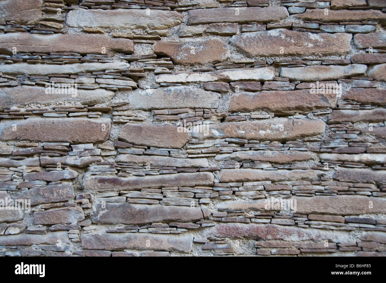 Detail cross section of wall at Chaco Culture National Historical Park ...