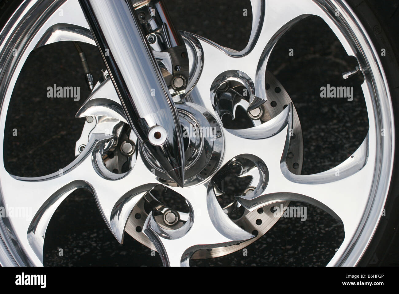custom wheel of motorcycle Stock Photo - Alamy