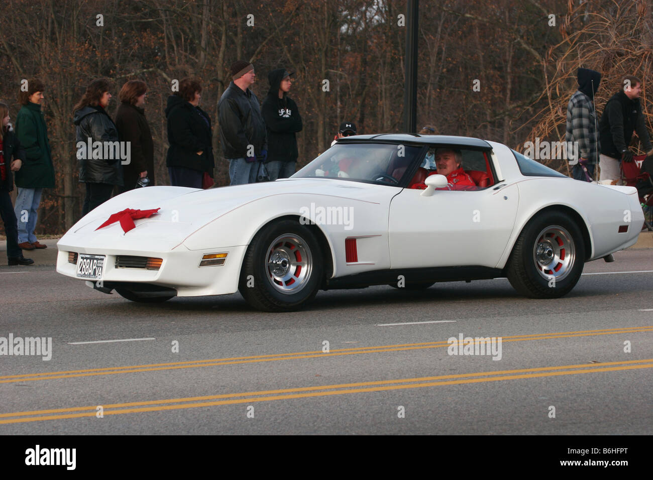classic Corvette at christmas parade in Virginia Stock Photo - Alamy