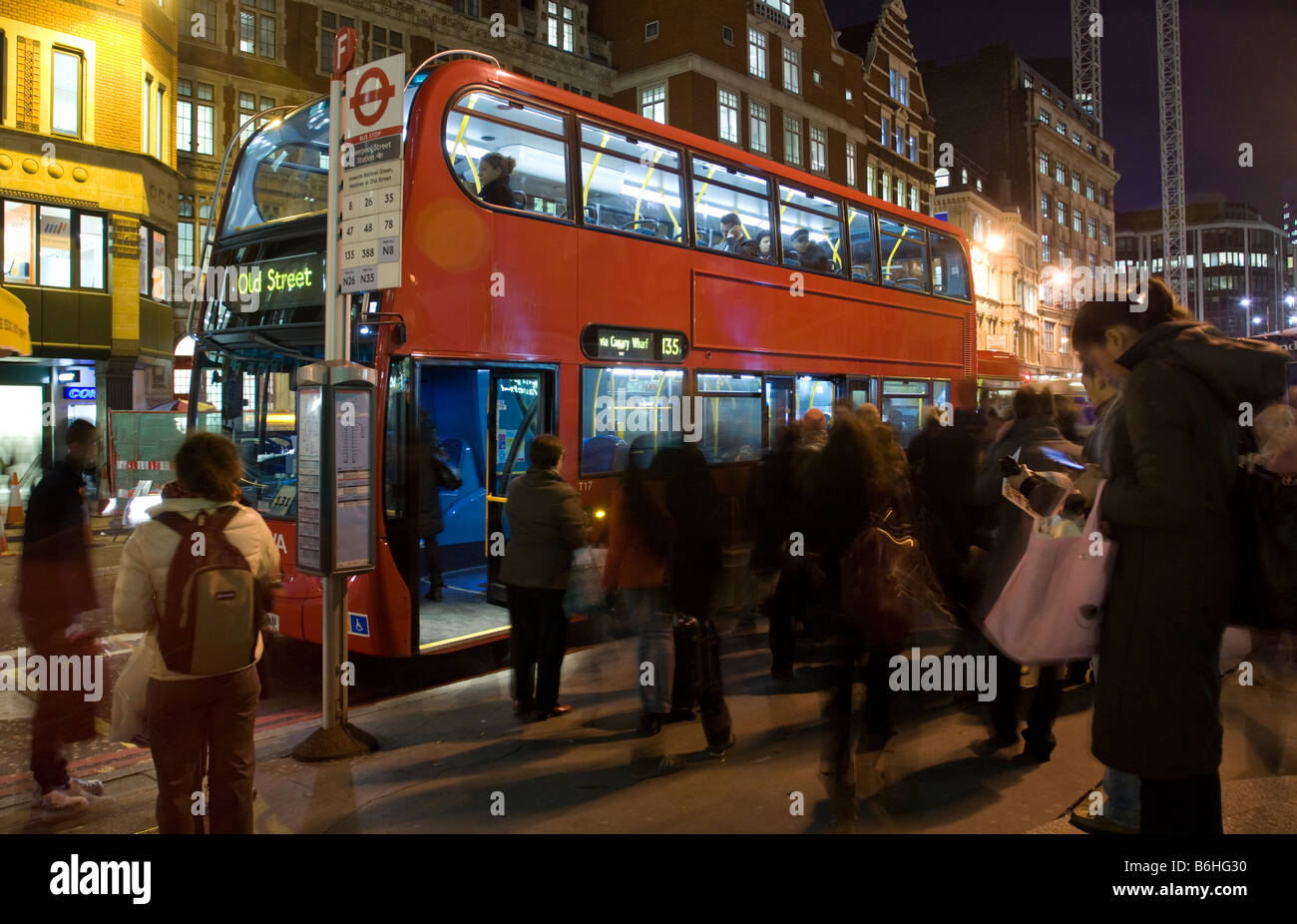 Evening Rush Hour - Bishopsgate - City of London Stock Photo - Alamy