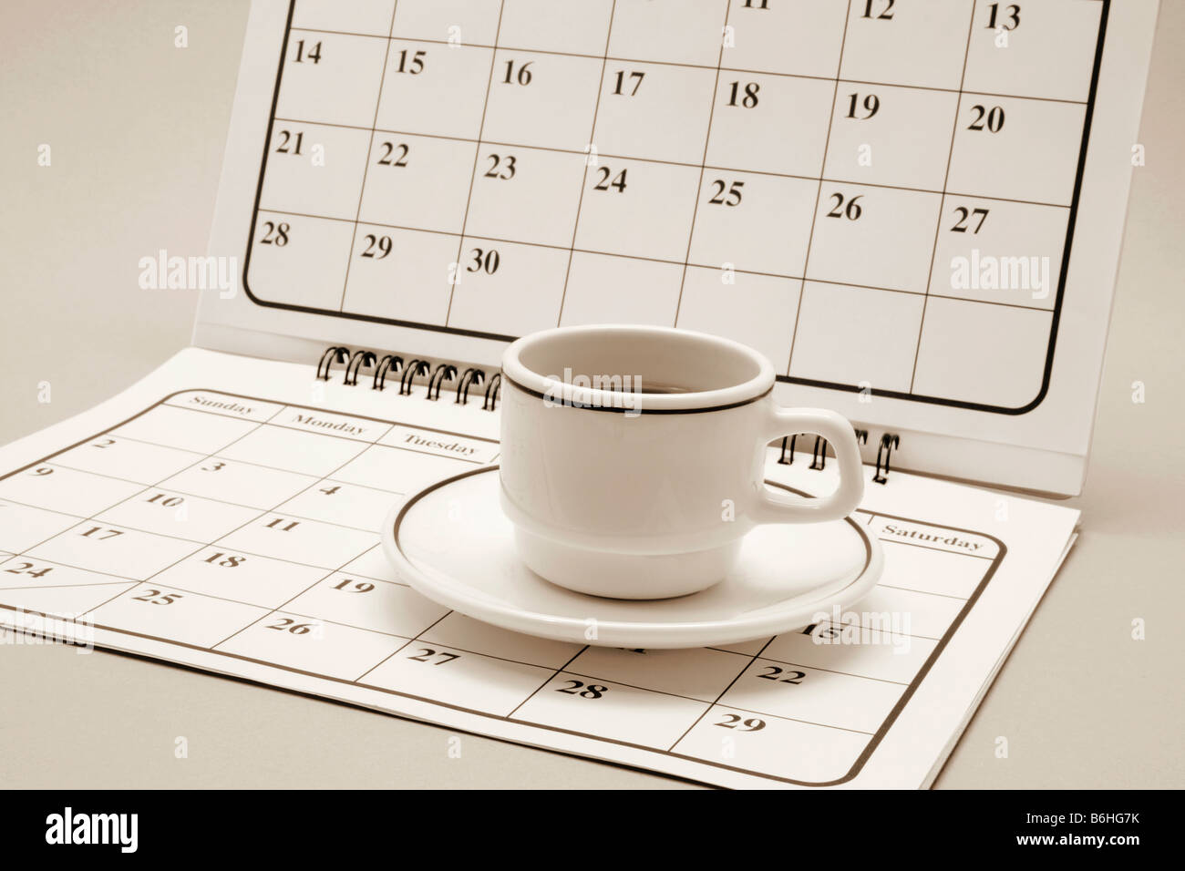 Coffee Cup on Calendar Stock Photo - Alamy