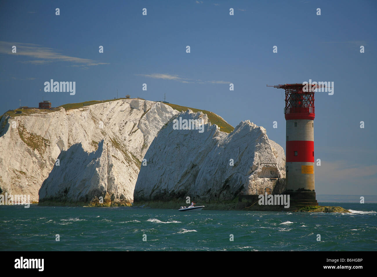 The Needles lighthouse, Isle of Wight, England UK Stock Photo - Alamy