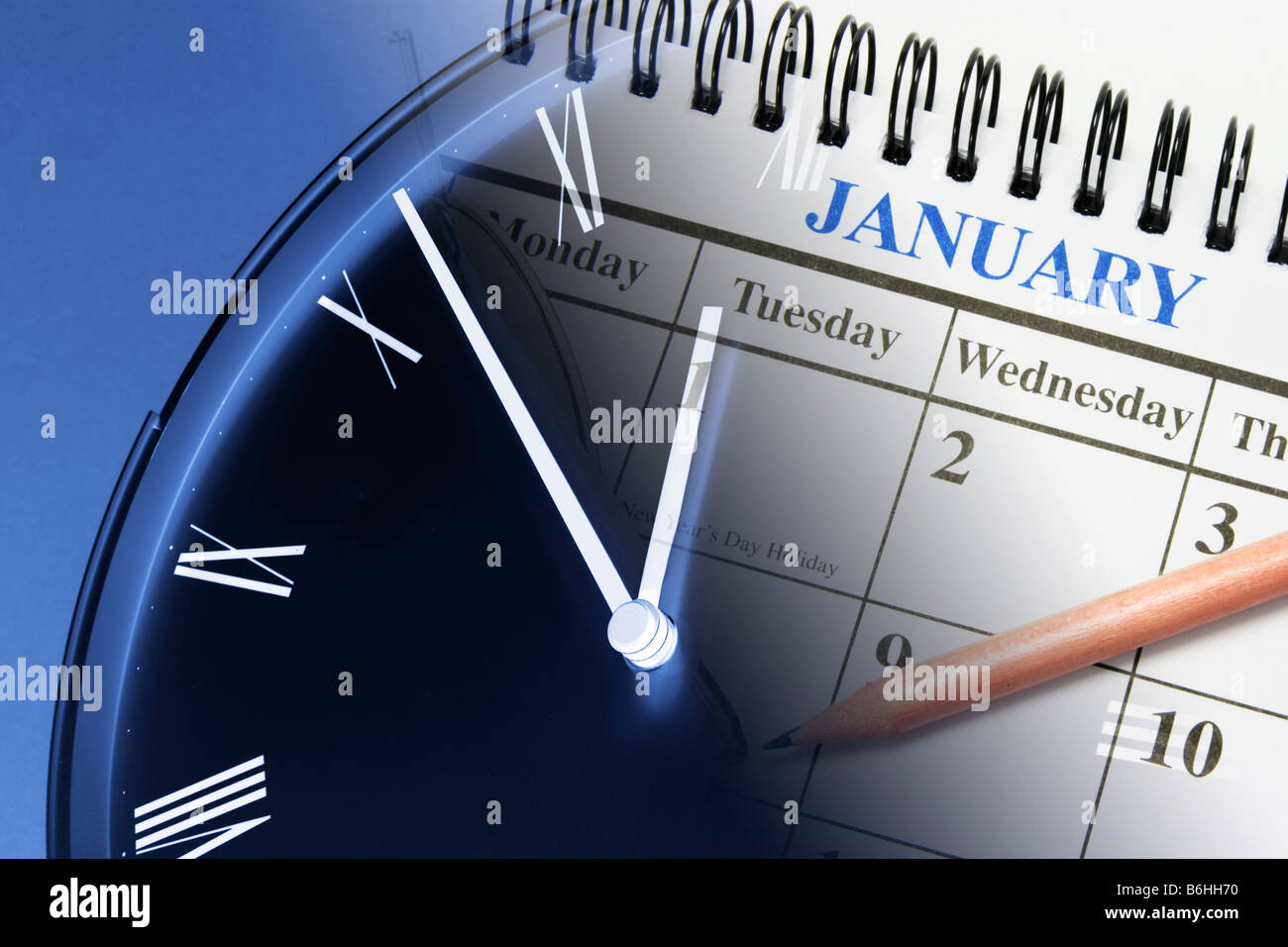 Clock and Calendar Stock Photo - Alamy