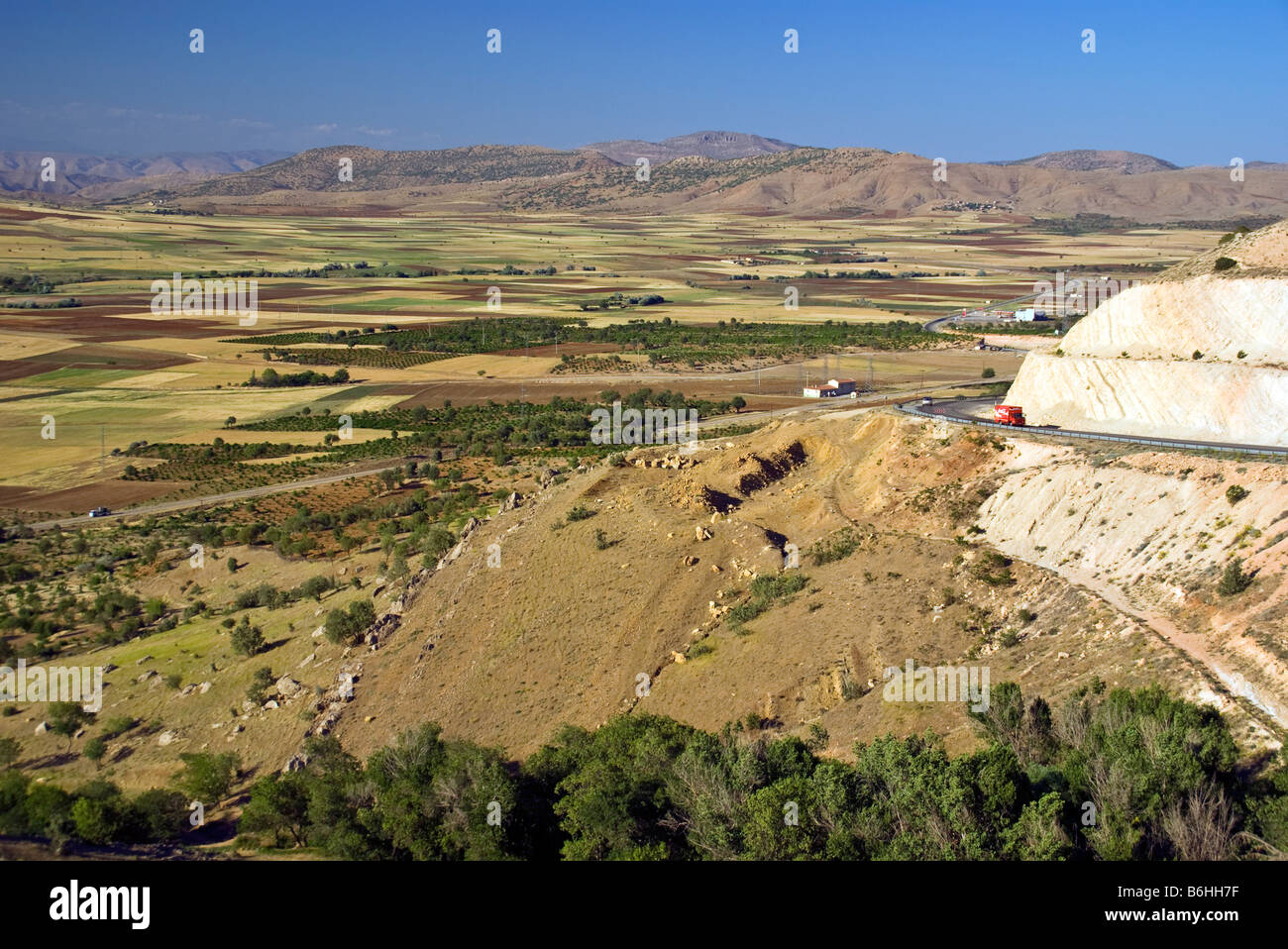 Southeastern Turkey, valley with highways in Batman province, Upper ...