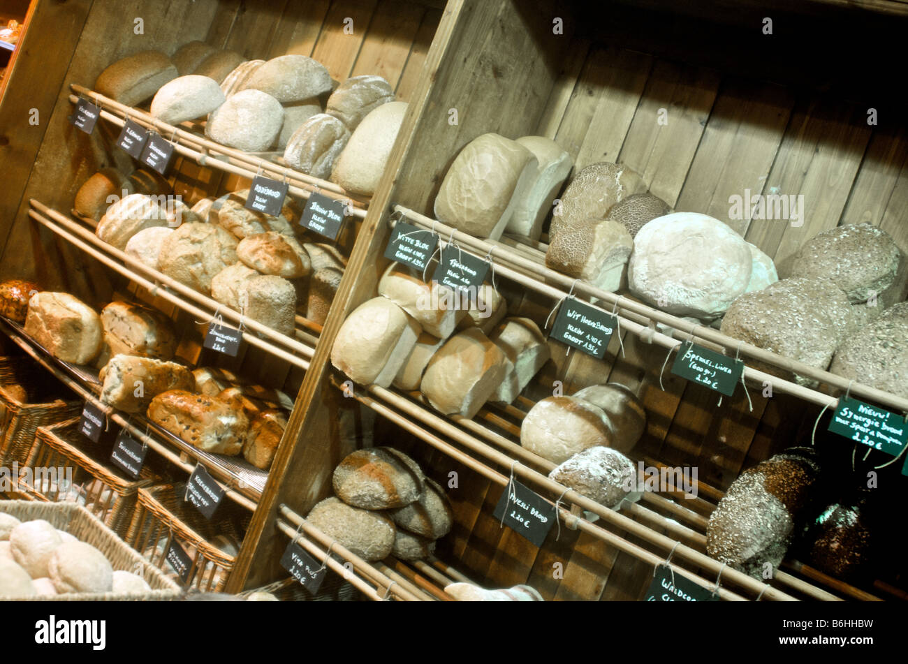 Bread ready to be sold in a Belgian Bakery in Bruges Stock Photo - Alamy