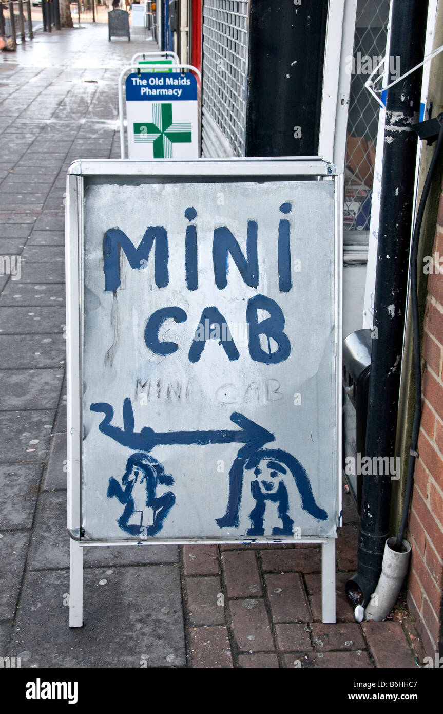 Mini cab sign hi-res stock photography and images - Alamy