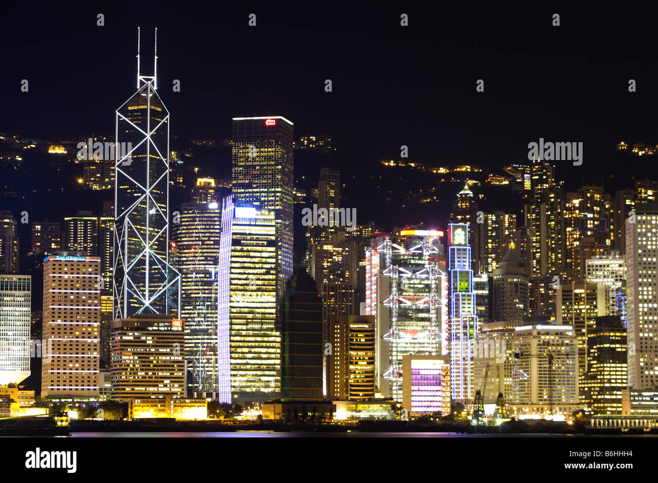 Cityscape in Central at night Hong Kong Stock Photo - Alamy