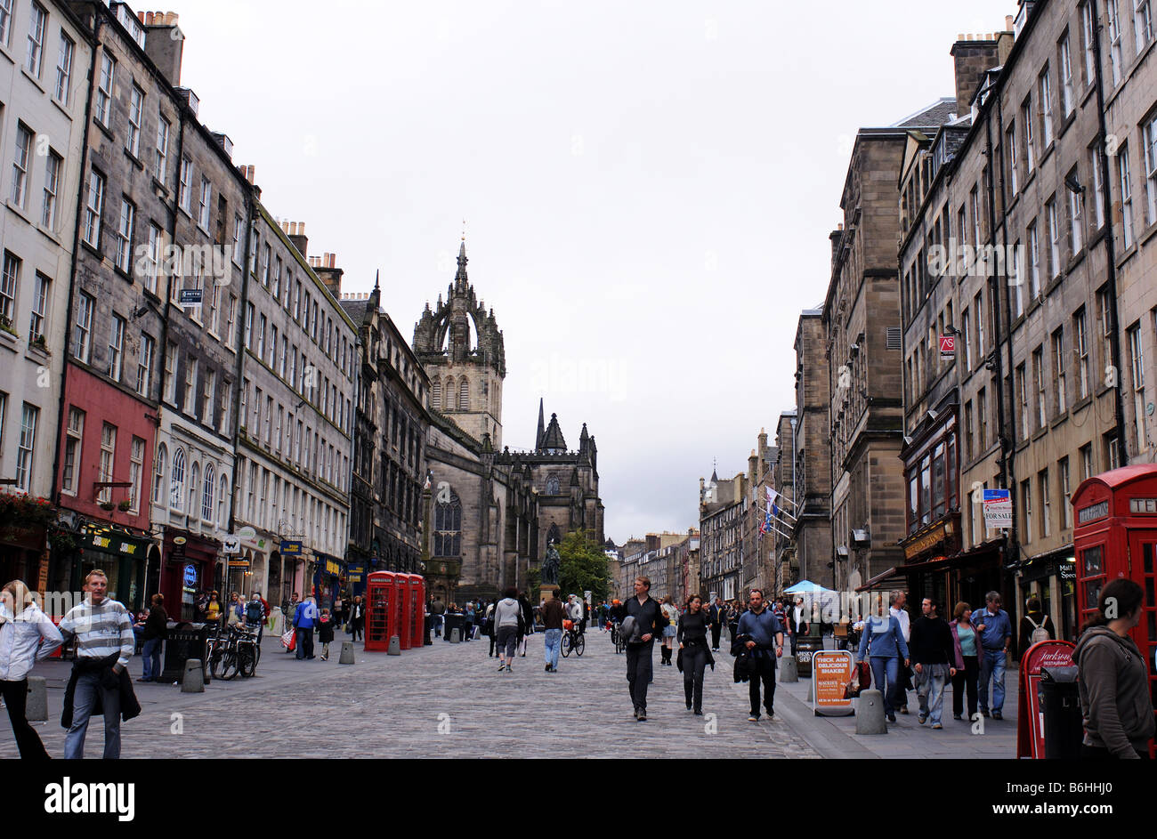 Downtown Edinburgh Scotland United Kingdom in the old city the Scotch ...