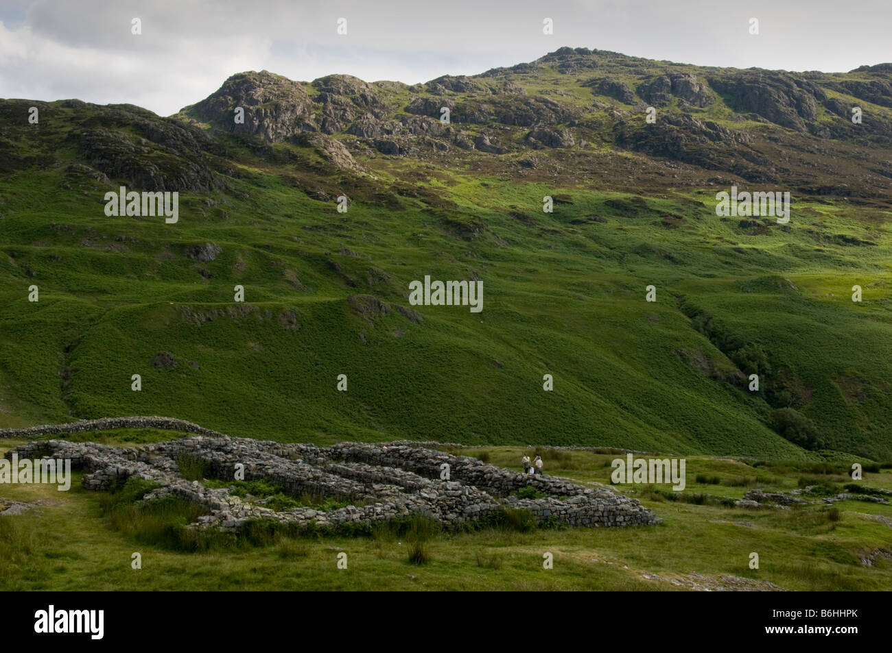 Hardknott Pass and Roman Fort in the English Lake District Stock Photo ...