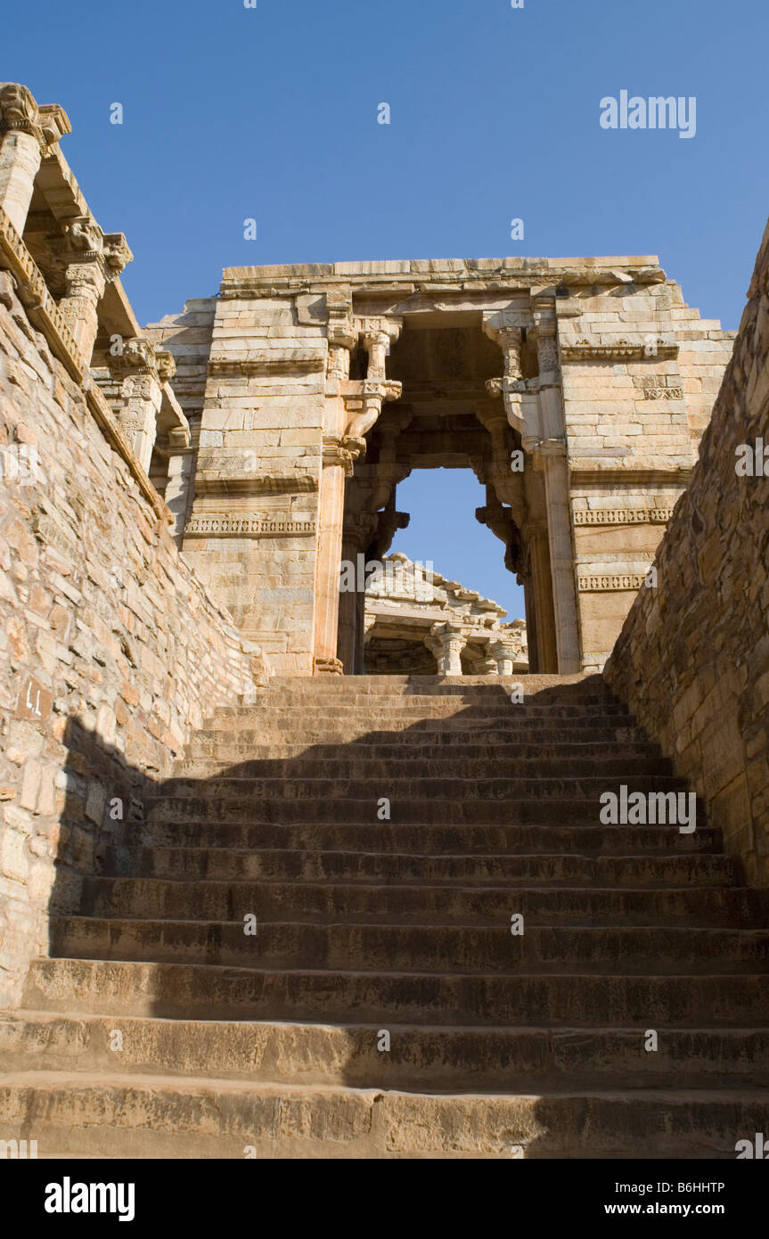 Low angle view of steps of a fort, Chittorgarh Fort, Chittorgarh ...
