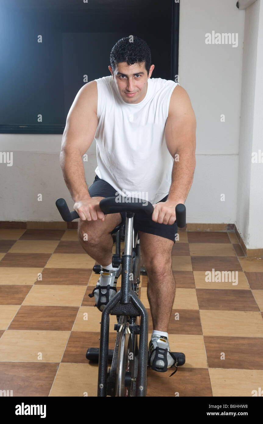 Man on bike facing camera hi-res stock photography and images - Alamy