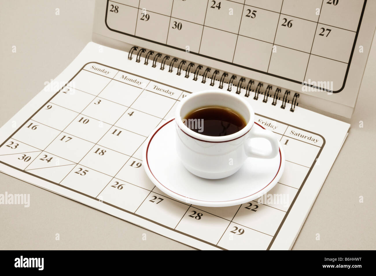 Coffee Cup on Calendar Stock Photo - Alamy