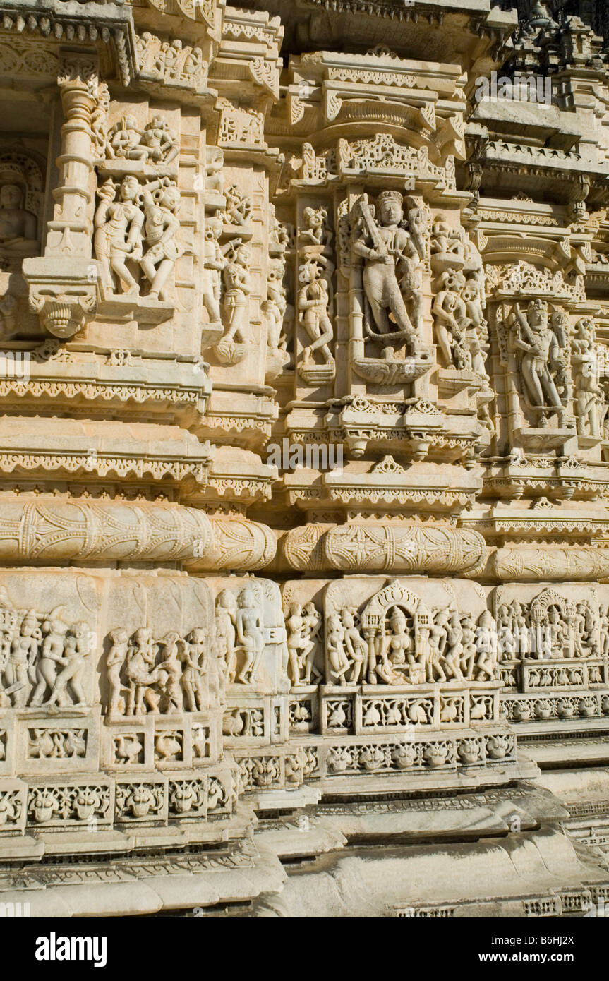 Carving on a temple, Sun Temple, Ranakpur, Pali District, Udaipur ...