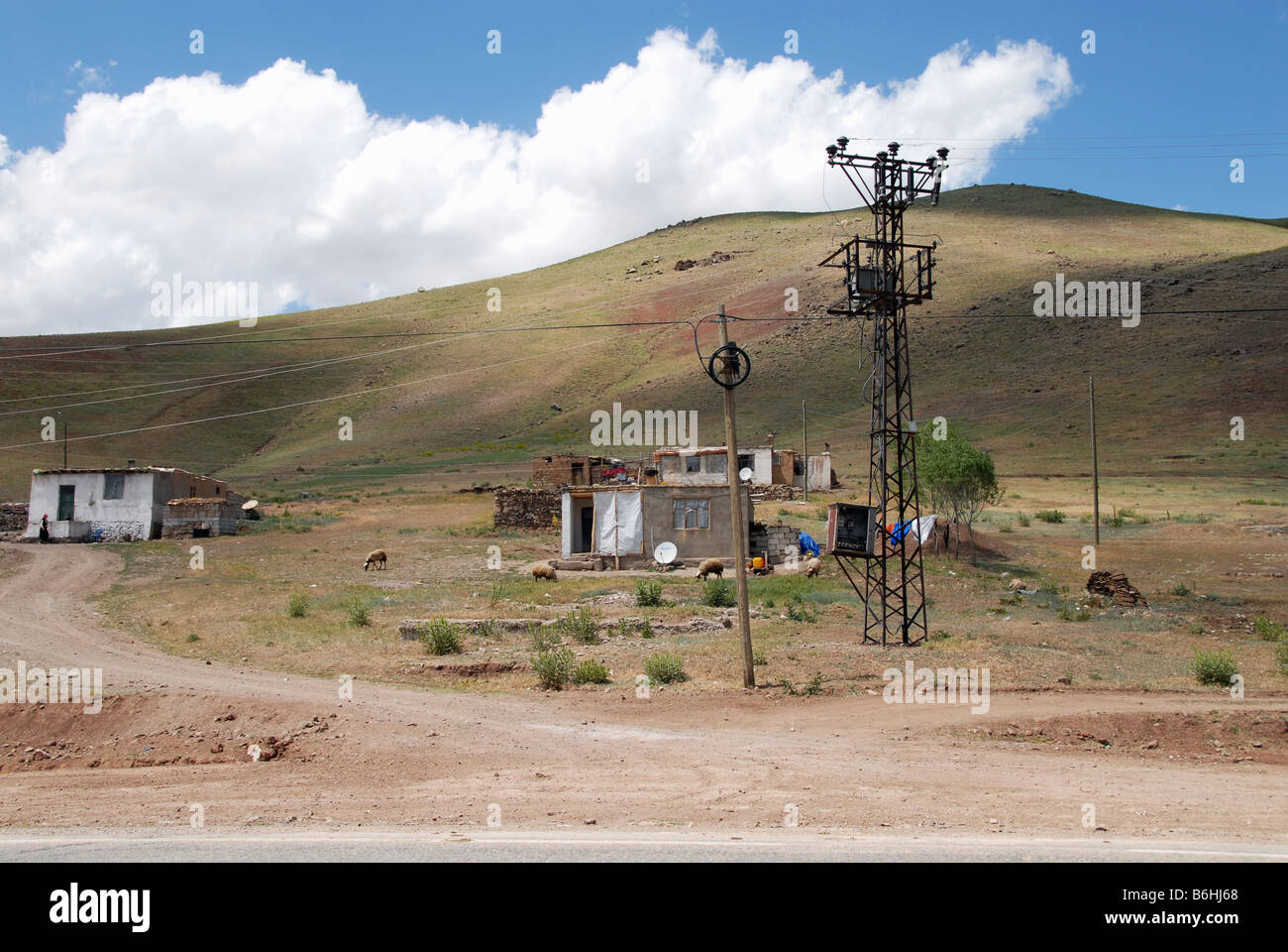 Kurdish house with electricity supply and transformer Stock Photo - Alamy